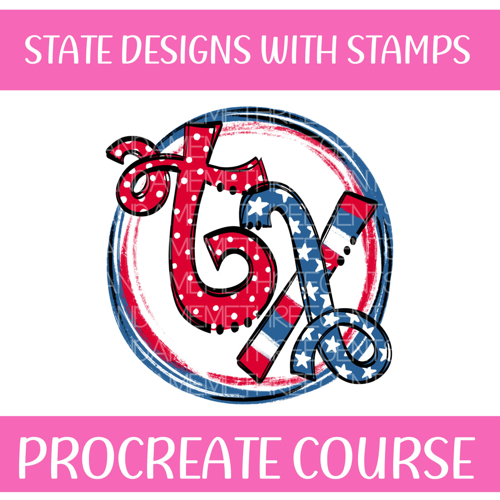 STATE DESIGNS WITH STAMPS PROCREATE COURSE – threegentsandameme