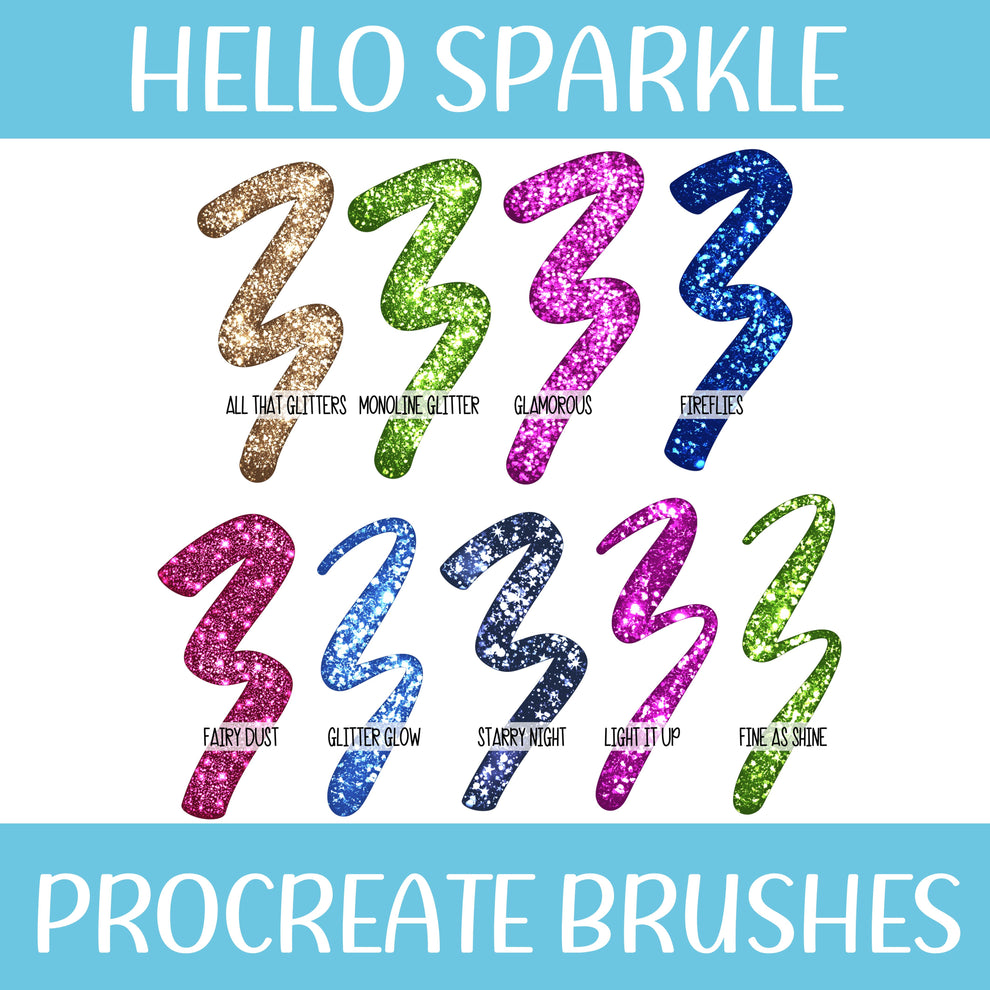 HELLO SPARKLE PROCREATE BRUSH SET – threegentsandameme