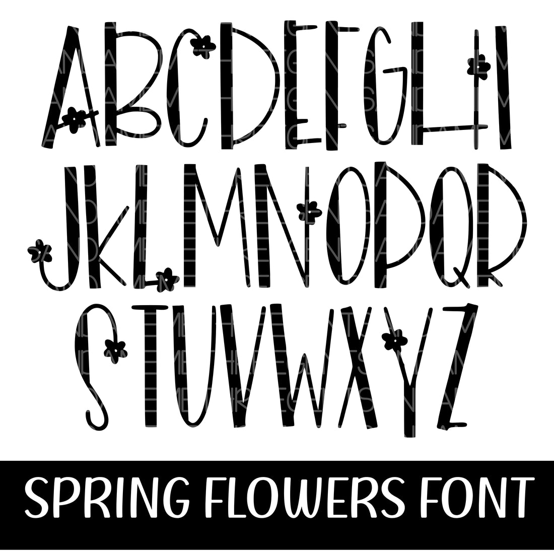 SPRING FLOWERS FONT – threegentsandameme